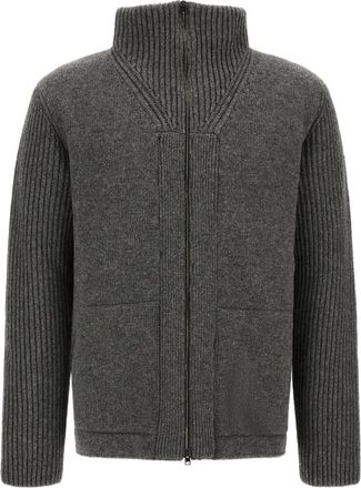 Herno cardigan zipp&eacute; &agrave; col montant - Gris