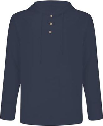 Generic Polo uni &agrave; revers pour homme 2026 - Couleur unie - Fitness - Manches longues - Chemisier Henley pour homme - T-shirt de golf 2026, BU1., XL