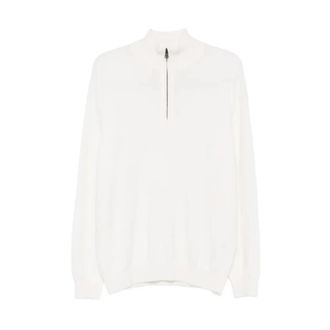Lisa Yang Pullover mit halbem Rei&szlig;verschluss - - Knitwear - Herren - Wei&szlig; - 2XL