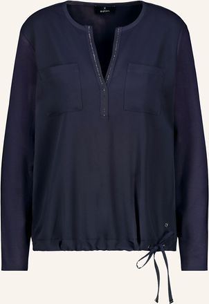 Monari Monari Blusenshirt Im Materialmix Mit Schmucksteinen blau