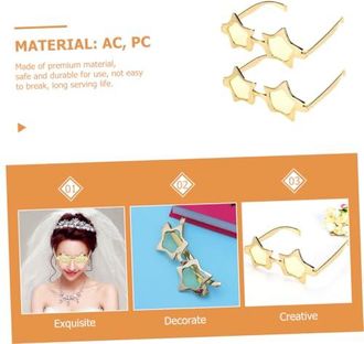 Yarnow 2 pièces Lunettes Forme Étoile Cosplay pour Fête Déguisement Adulte Garçon Fille Accessoires Photo Amusants