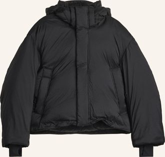 Yohji Yamamoto Y-3 Puffer Jacke, Kapuze schwarz
