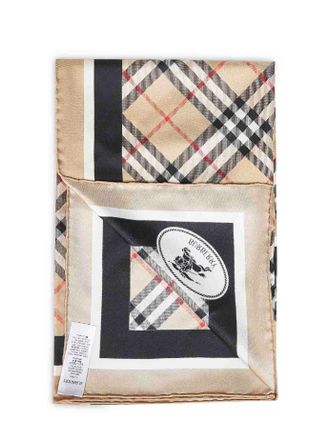 Burberry Womens Silk Twill Scarf Sand Beige Scarfs