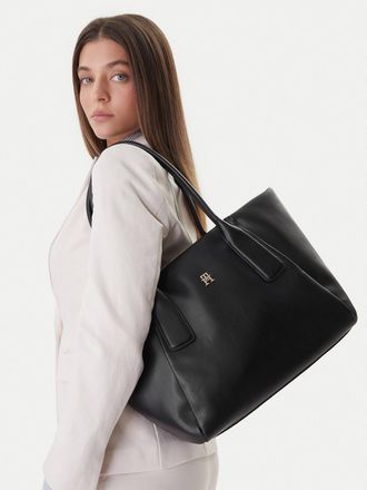 Tommy Hilfiger Handtasche Tommy Hilfiger Th Essential Tote AW0AW18374 Schwarz