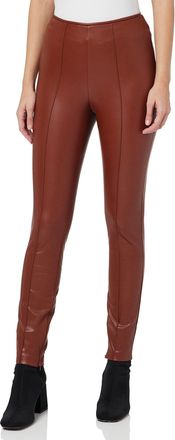 Only Womens ONLPIPS Faux Leather OTW Leggings, Cherry Mahogany, XS