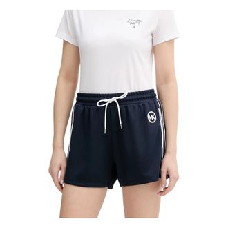 Michael Kors Michael Kors Kontrastbesatz Grafiklogo Piqu&eacute; Trainingsshorts - - Shorts - Damen - Blau - L