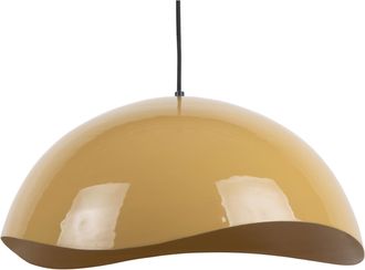 Leitmotiv H&auml;ngeleuchte Waved Groot - Gelb - &Oslash;50cm - Rund - Eisen - H&auml;ngelampe & Pendellampe - Lampe Wohnzimmer & Schlafzimmer - Pendelleuchte Esstisch