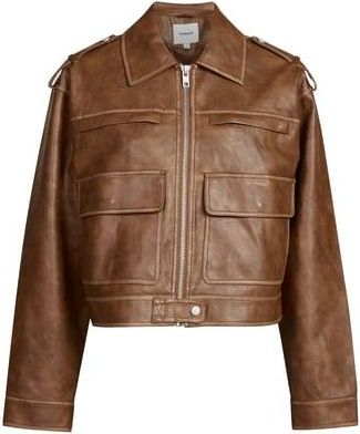 Topshop Veste l&eacute;g&egrave;re droite &agrave; effet us&eacute;