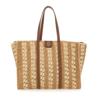 HUGO BOSS Femme, Sacs, Brun, Taille: ONE Size Sac bandouli&egrave;re en paille tress&eacute;e