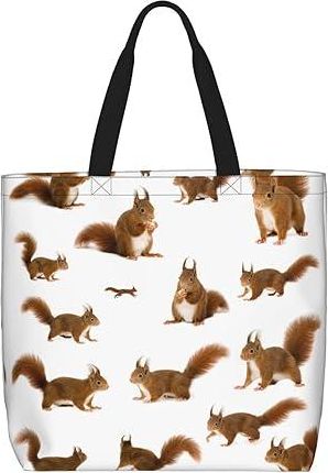 Generic Imprim&eacute; &Eacute;cureuil Mignon Sac A Main Femmes R&eacute;utilisable Tote Bag Grand Sac &Agrave; Bandouli&egrave;re Pour Shopping Voyage Gym