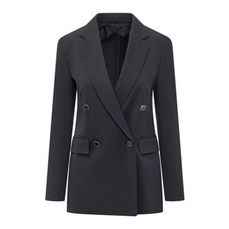 Max Mara Taillierter zweireihiger Blazer - - Jackets - Damen - Blau - XL