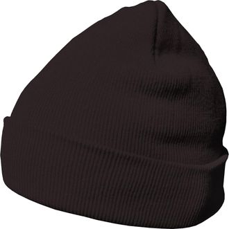 DonDon Mütze Herren Mütze Damen Wintermütze Beanie klassisches Design lavagrau-braun