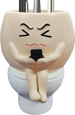 Generic Töpfchen-WC, Toiletten-Übertopf, kleine Innentöpfe, lustige Toilettentöpfe, Töpfe für Zimmerpflanzen, kleine Statuen für Pflanzenliebhaber