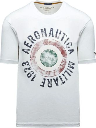 Aeronautica Homme, Tops, Blanc, Taille: 3XL T-shirt Cocarde Tricolore