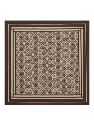 Dolce & Gabbana foulard en soie à motif monogrammé - Marron