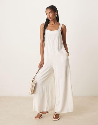 Nobody's Child Brianna - Jumpsuit in Steinbeige mit weitem Bein-Neutral