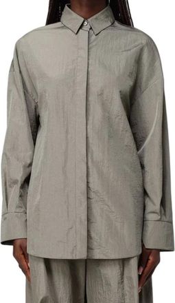 Max Mara Femme, Blouses et Chemises, Gris, Taille: 36 FR Chemise en Toile Technique