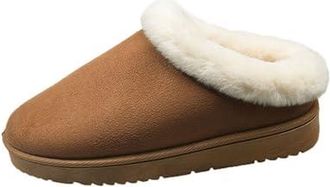 Generic Pantoufles dhiver d&eacute;contract&eacute;es pour femme - Couleur unie - Classique - Antid&eacute;rapantes - Chaudes - Doublure en polaire - Pour int&eacute;rieur et ext&eacute;rieur, 