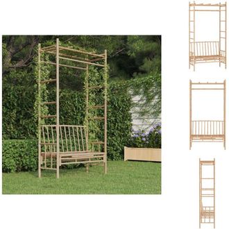 vidaXL Gartenbank mit Pergola 116 cm Bambus - Bambus Gartenbank - Gartenm&ouml;bel - Outdoor M&ouml;bel - Sitzbank - Pergola