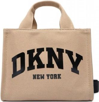 DKNY Dkny, Femme, Sacs, Beige, Taille: ONE Size Hadlee Small Canvas Logo Tote