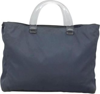 Prada Pre-owned Nylon sacs-main - Femme - Pre-owned - Gris - Taille: ONE Size