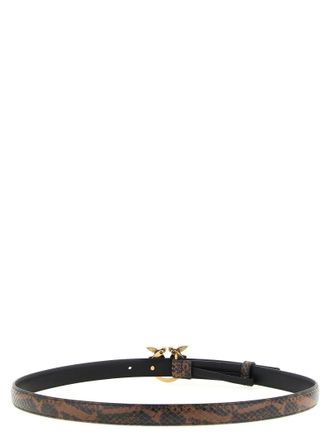 Pinko Python Print Leather Belt - Brown