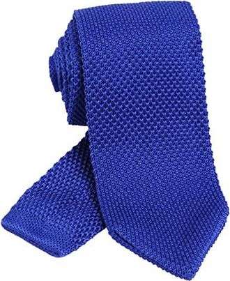 Alizeal Cravates tricot&eacute;es d&eacute;contract&eacute;es multicolores vintage pour homme, 118-Bleu roi, taille unique