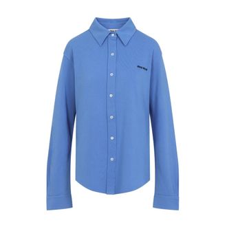 Miu Miu Periwinkle Blaues Baumwoll-Piqu&eacute;-Hemd - - Blouses & Shirts - Damen - Blau - M