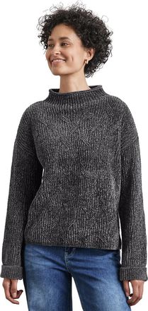 Street One Damen A302840 Chenille Pullover,Grau, 34