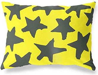 Bonamaison Le Jardin du Lin Kissen Zierkissenbezug Neongelb-Rauch Kissenbezug, Weich Bequem, Für Zuhause Autos Büro Sofa Wohnzimmer Couch Schlafzimmer Dekor, 35x