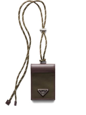 Prada porte-cartes &agrave; d&eacute;tail de logo - Vert