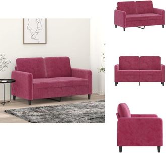 vidaXL 2-Sitzer-Sofa Weinrot 120 cm Samt - Samtsofa - Wohnzimmersofa - 2-Sitzer Sofa - Couch - Weinrot Sofa