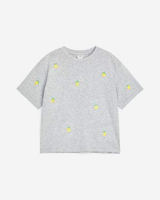 Arket Besticktes T-Shirt -Grau