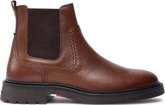 Tommy Hilfiger Klassische Stiefeletten Comfort Lwt Lth Chelsea FM0FM05184 Braun