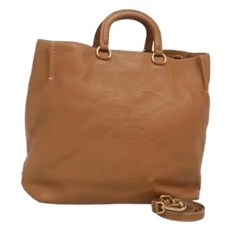 Prada Pre-owned Cuir sacs-main - Femme - Pre-owned - Brun - Taille: ONE Size