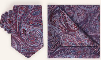 Paul Paul Set: Krawatte Und Einstecktuch rot