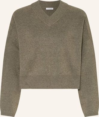 Mrs & Hugs Mrs & Hugs Cropped-Pullover Mit Leinen grau