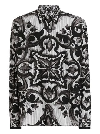 Dolce & Gabbana Hemd mit Majolica-Print - Schwarz