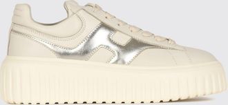 Hogan Baskets H-Stripes en cuir &agrave; semelle plateforme avec d&eacute;tails lamin&eacute;s