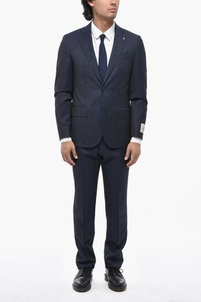 Corneliani CC COLLECTION Jacquard-Anzug aus Schurwolle mit klassischem Revers Corneliani