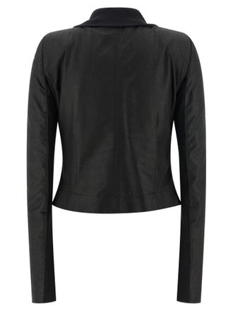 Rick Owens Womens Black Lamb Leather Jacket Clothing