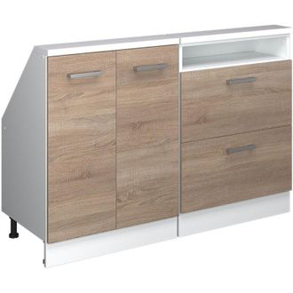 Vicco Ensembles de meuble de rangement sous pente Rion, Sonoma/blanc, Lot de 2, Vicco