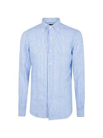 Barba Classic Linen Large Stripes Shirt