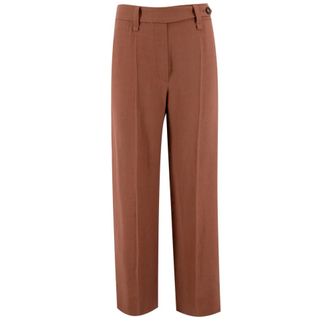 Brunello Cucinelli Femme, Pantalons, Rouge, Taille: 44 FR Cropped Pantalons