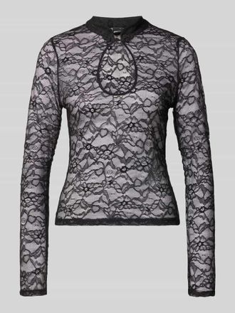 Gina Tricot Slim Fit Longsleeve mit floraler Allover-Spitze