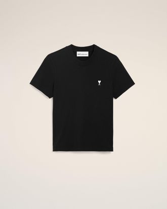 Ami T-shirt Noir Ami De Coeur Court en Coton Noir - XXL - Femme