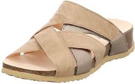 Think Damen Mizzi chromfrei gegerbte nachhaltige Pantolette, Linen/Kombi 4000