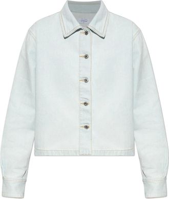 Off-white Femme, Vestes, Bleu, Taille: 40 FR Chemise avec logo