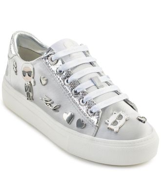 Karl Lagerfeld Damen Cate Pins Schnürschuh Plateau Sneaker, Silber, 36 EU
