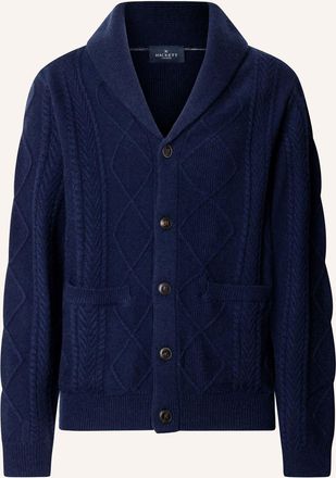 Hackett Strickjacken Cardigan Cable Shawl Cardi blau